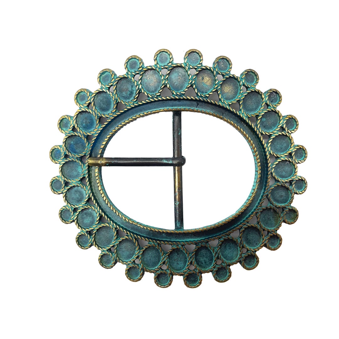 Antique Patina Belt Buckle Made in Italy - Etsy