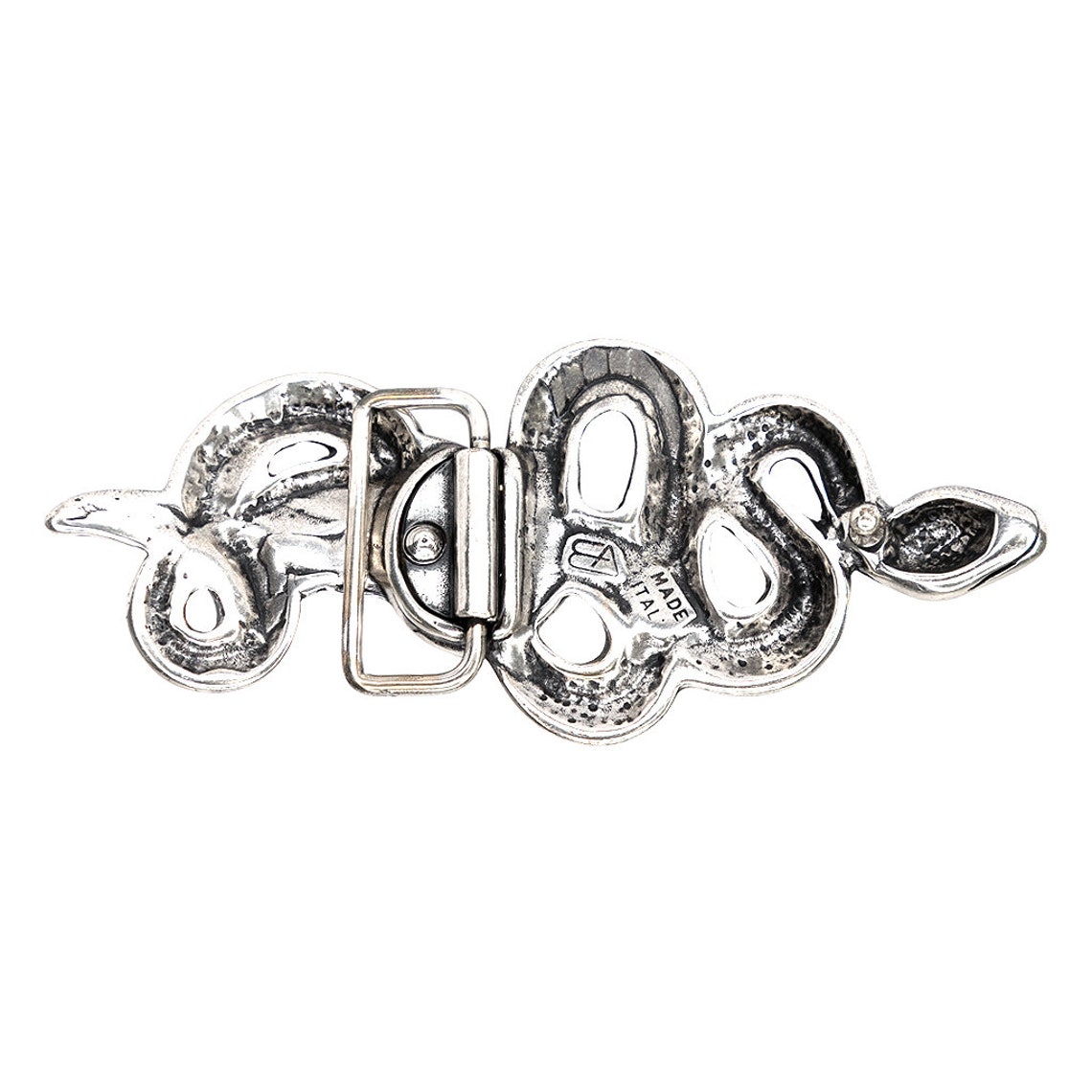 Made in Italy: Old Silver Snake Buckle - Etsy