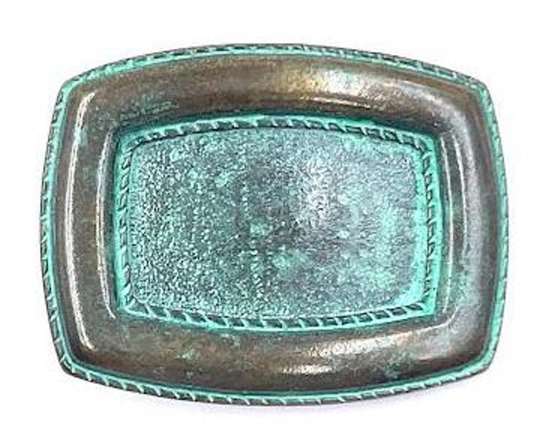 Made in USA: Rectangular Belt Buckle With Old Copper Patina - Etsy