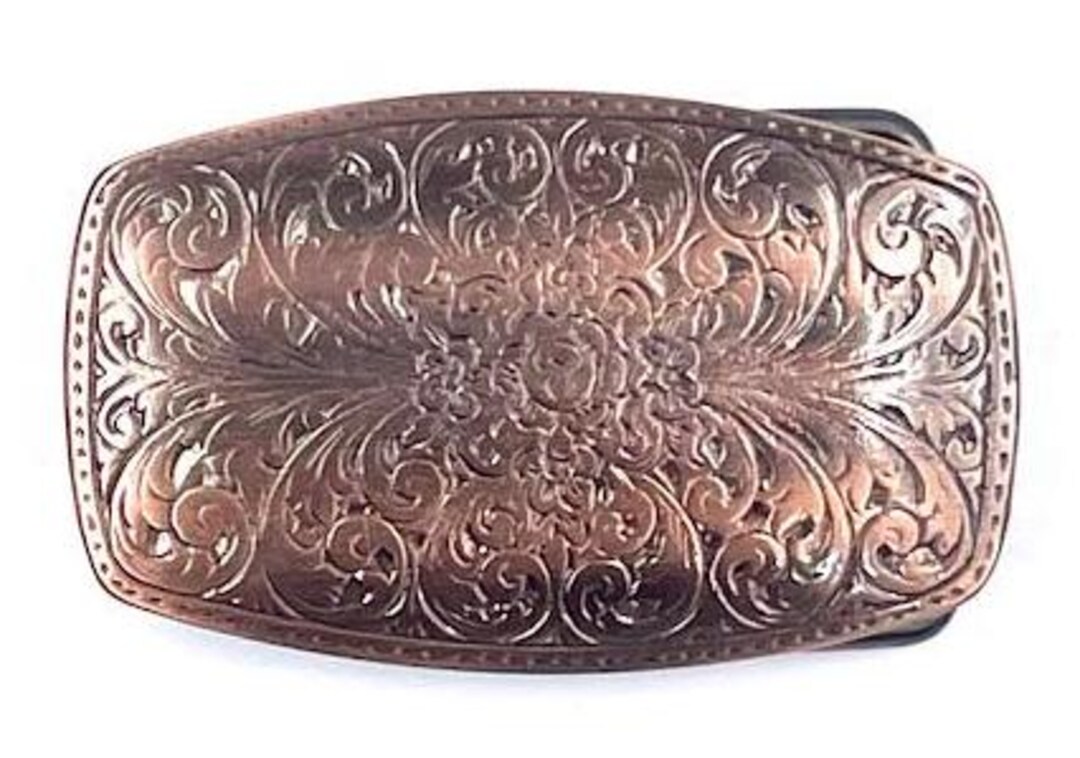 Italian Old Copper Floral Pattern Belt Buckle - Etsy