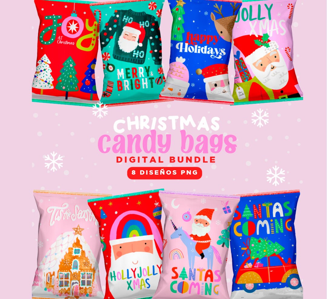 Christmas Chip Bag Wrapper, Christmas Chip Bag Template, Christmas ...
