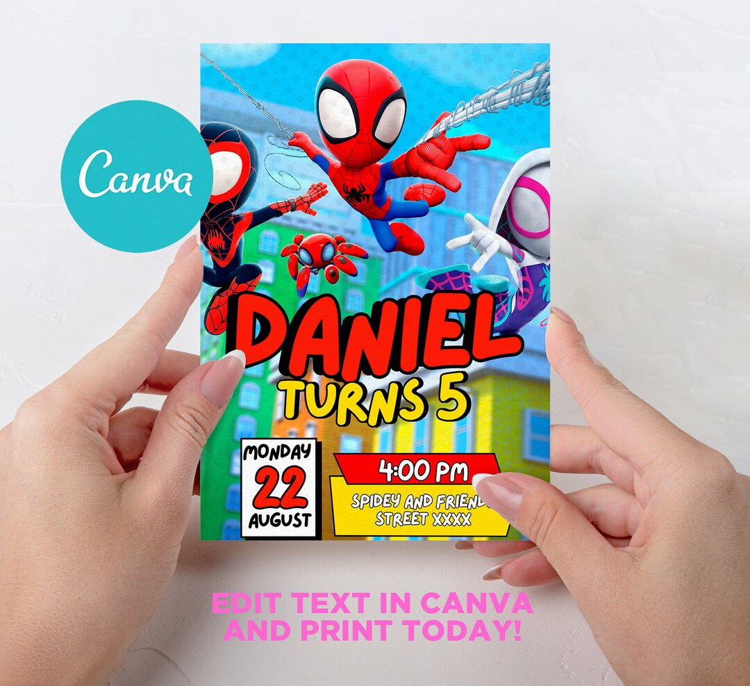 Spidey Invite Spidey and His Amazing Friends Birthday Party Invitation ...