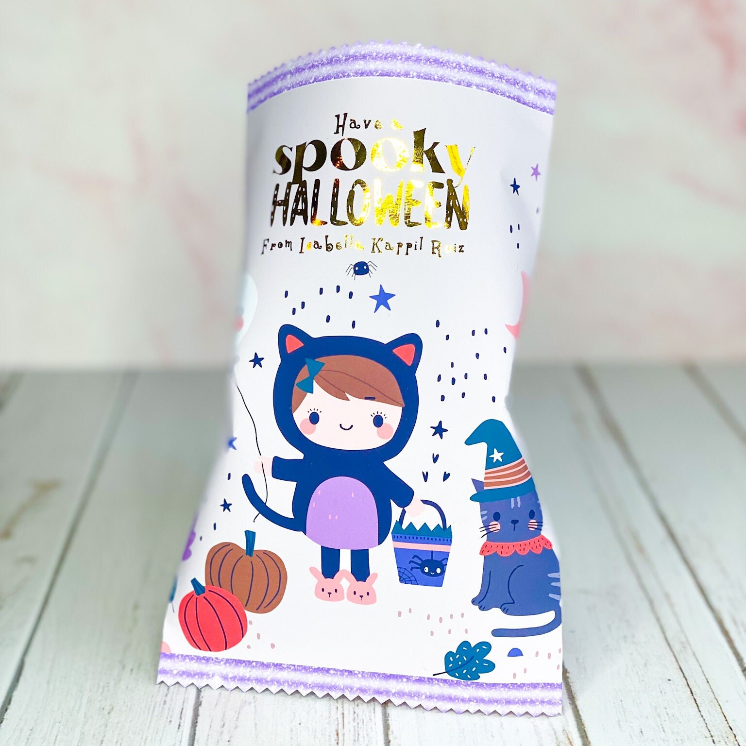 Halloween Printable Chip Bag Label Template, Pink Halloween Party ...