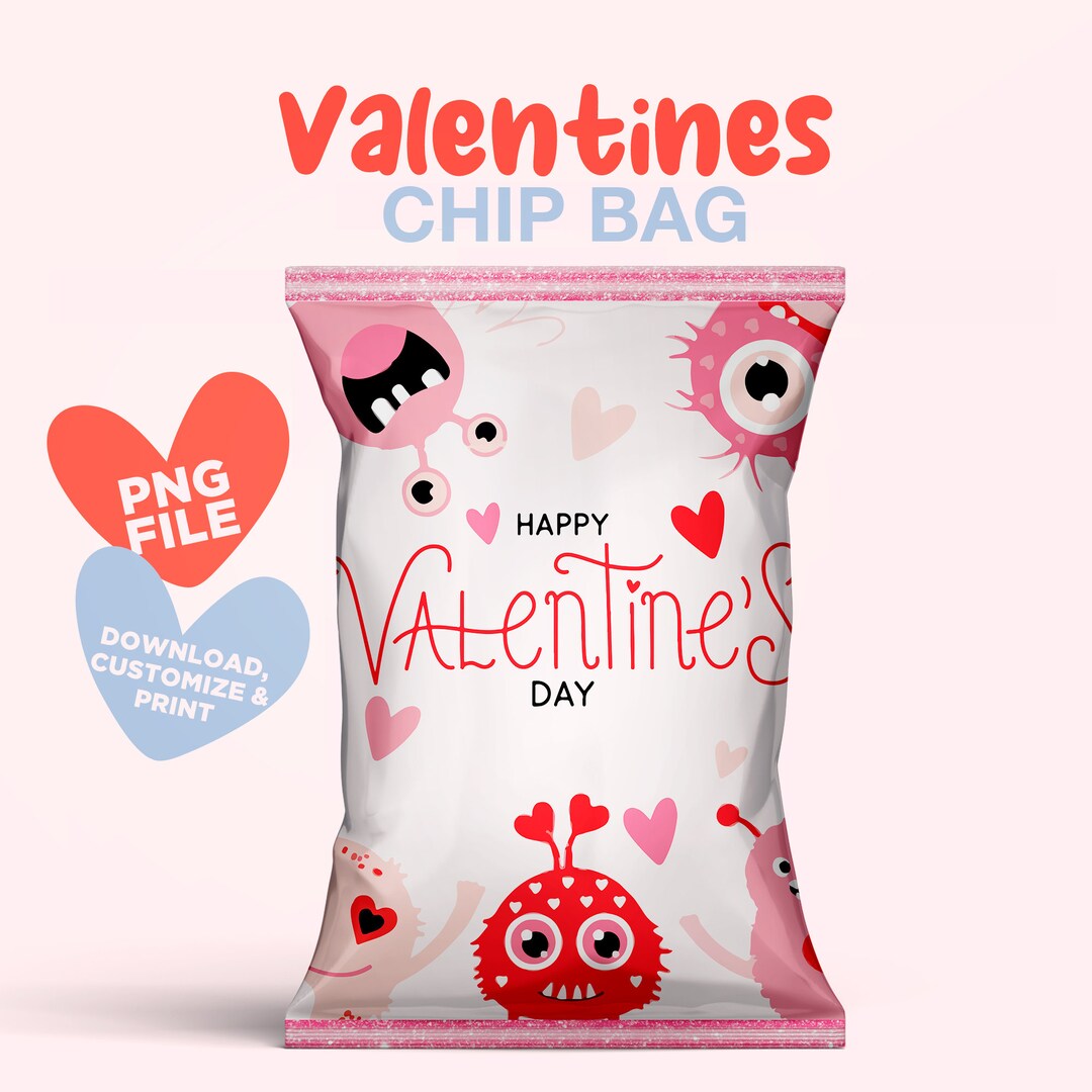 Valentine's Day Chip Bags Printable , Favors, Valentines Chocolate ...