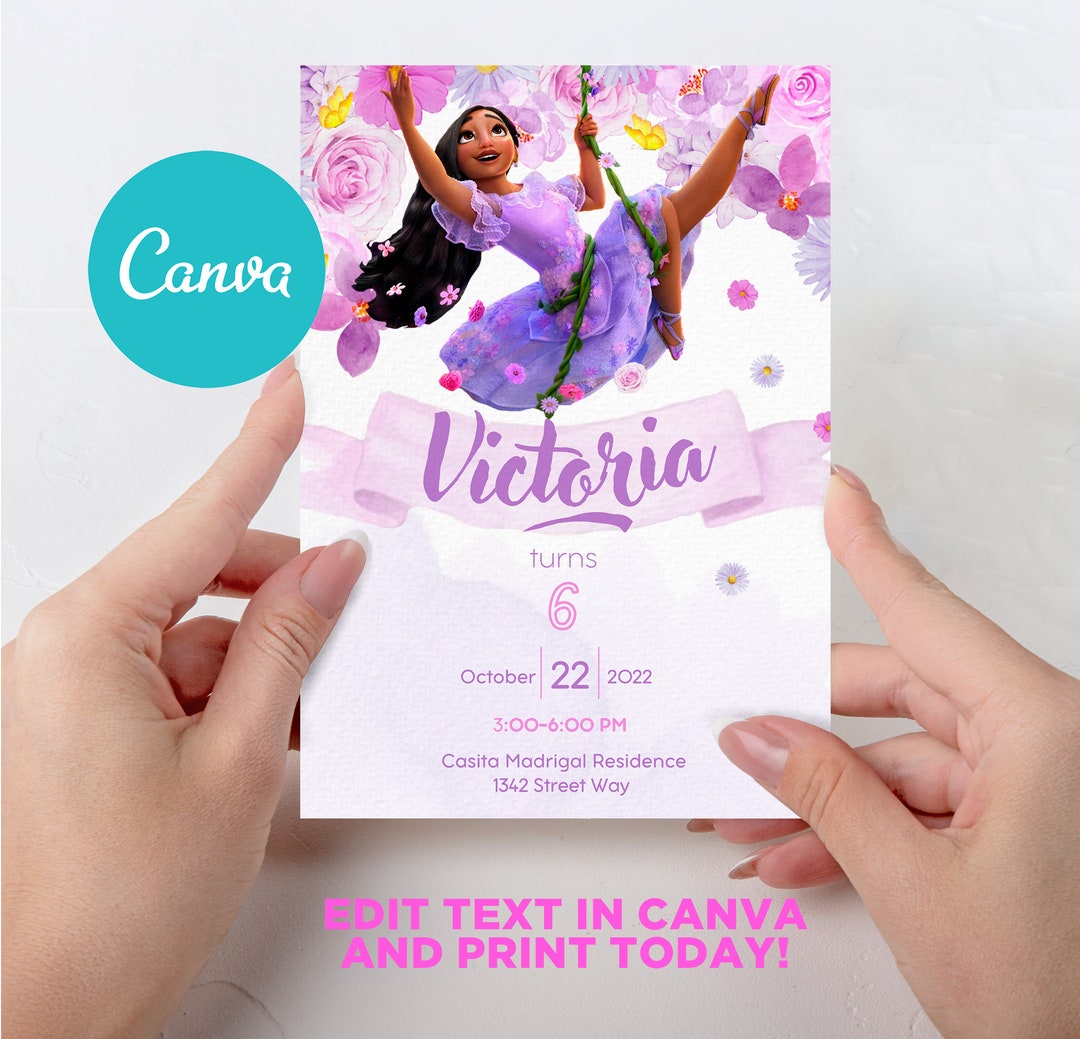 Isabela Birthday Invitation, Charming Editable Party Invite Template ...
