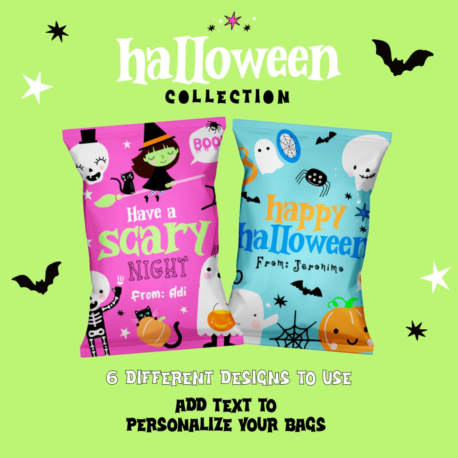 Halloween Chip Bag, Instant Download, Trick or Treat Chip Bag Wrappers ...