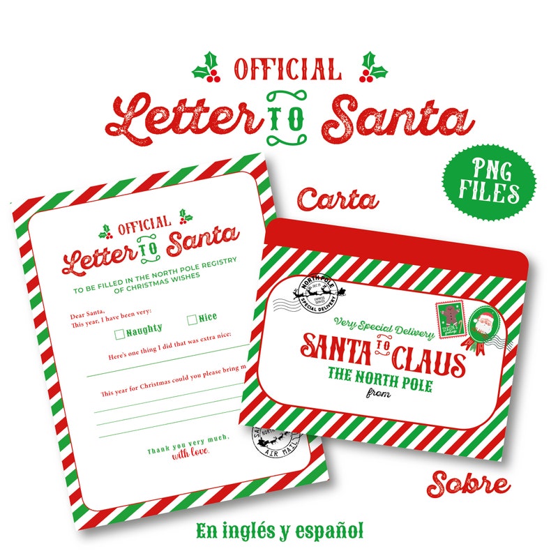 Sobre de carta de santa claus - Etsy México