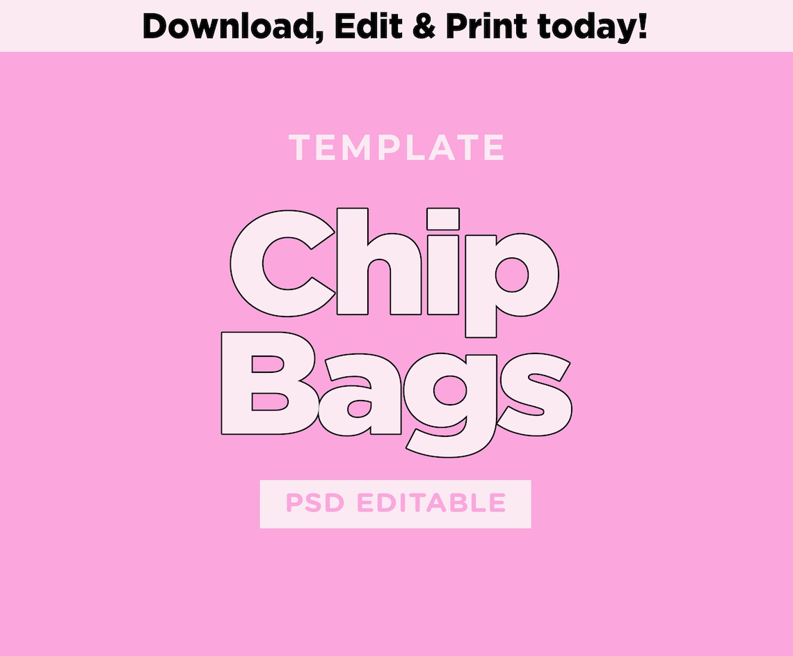 DIY Chip Bag Design Template, Chip Bag Template, Plantilla Para Chip ...