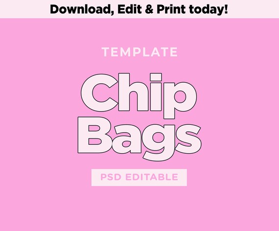 DIY Chip Bag Design Template Chip Bag Template Plantilla - Etsy