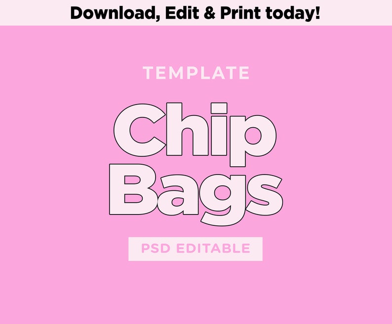 DIY Chip Bag Design Template, Chip Bag Template, Plantilla Para Chip ...