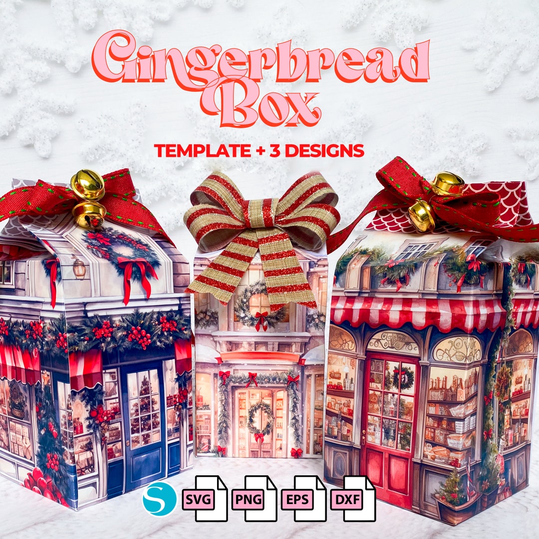 Gingerbread Box, Gingerbread House, Digital Template, Milk Box Template ...