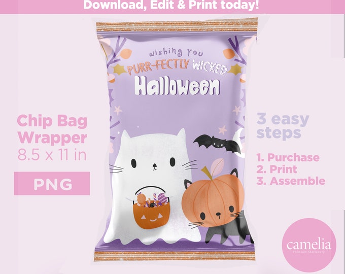 Halloween Chip Bag, Instant Download, Trick or Treat Chip Bag Wrappers ...