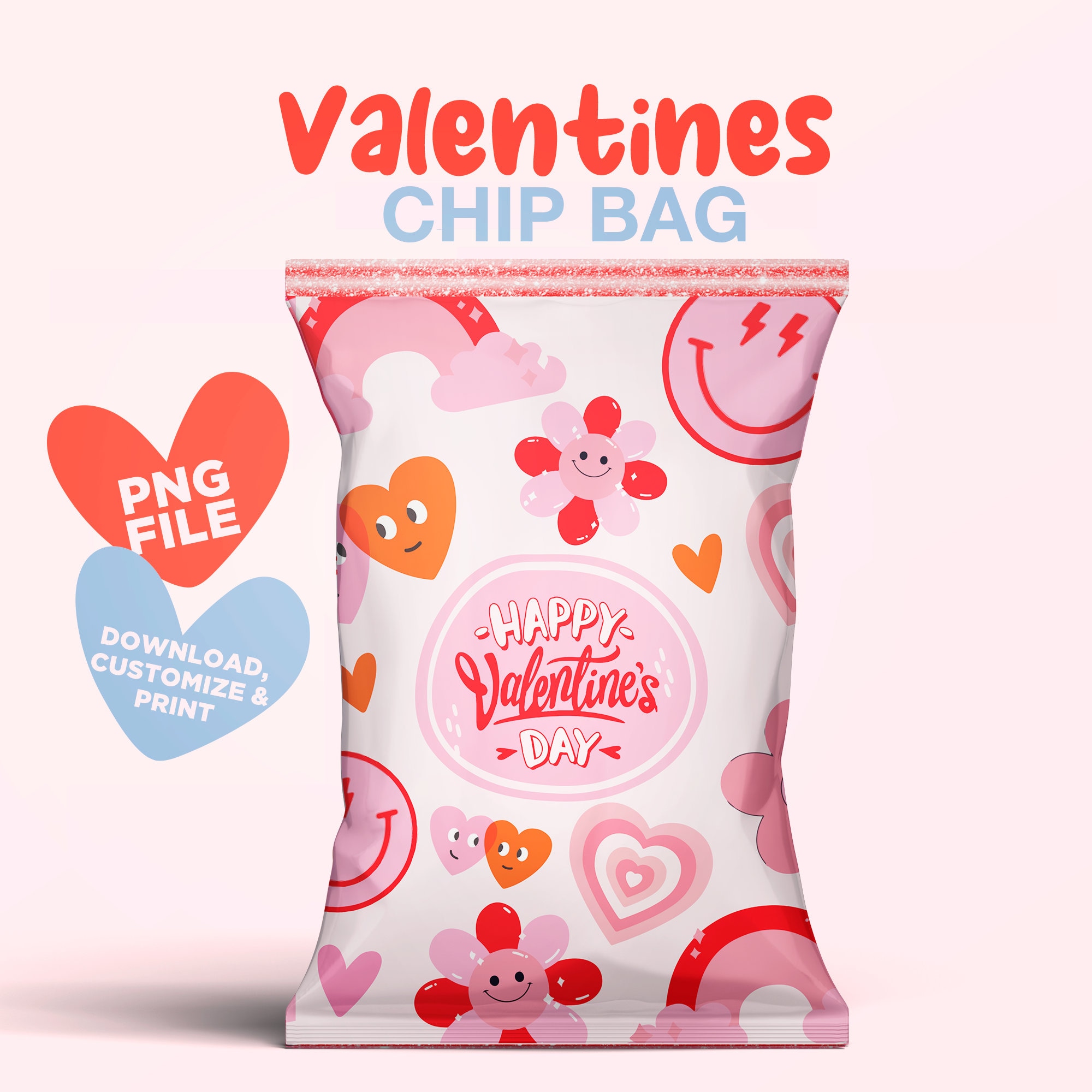 Valentine's Day Chip Bags Printable , Favors, Valentines Chocolate ...