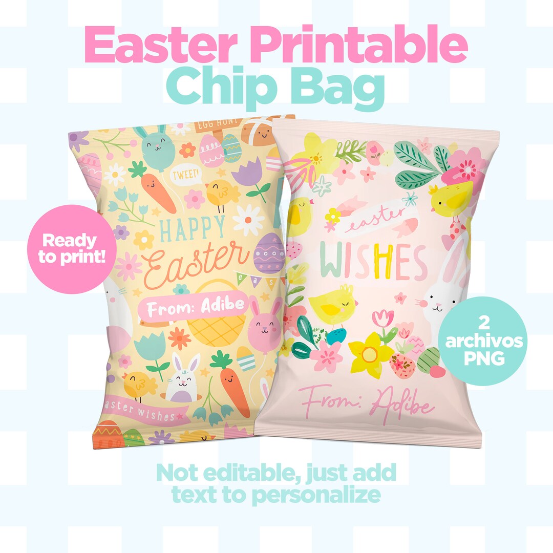 Easter Chip Bags, Easter Chip Bags, Easter Candy Bags Bundle, Cute ...