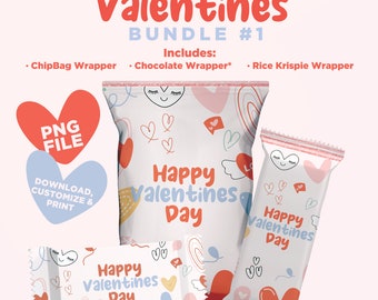 Valentine's Day Chip Bags Printable , Favors, Valentines Chocolate ...