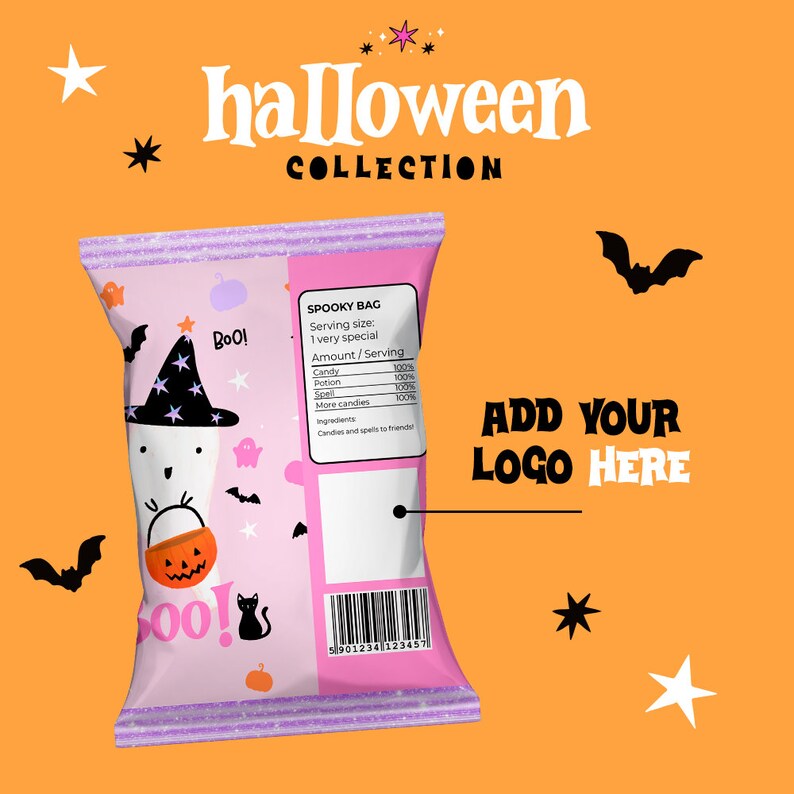 Halloween Chip Bag, Instant Download, Trick or Treat Chip Bag Wrappers ...