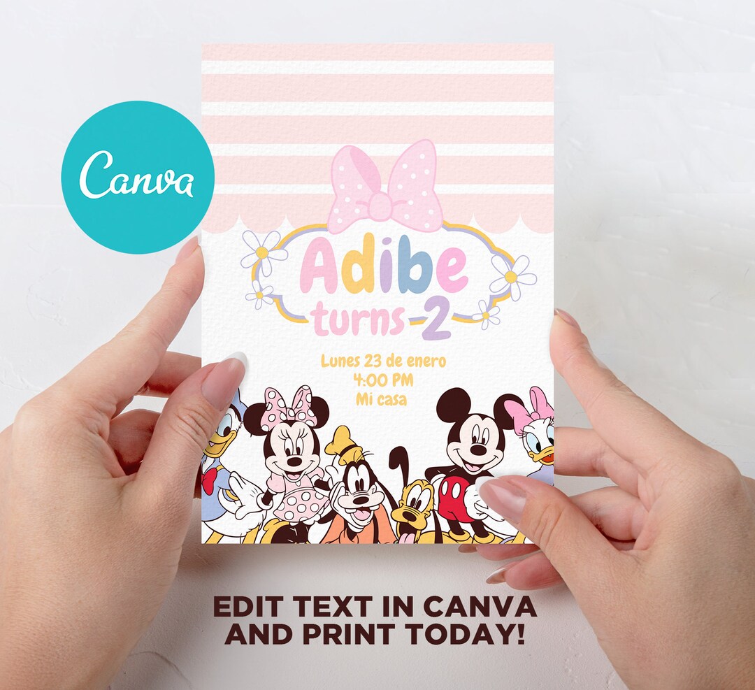 Mickey Mouse and Minnie Invitation, Mickey Invitation, Mickey Minnie ...
