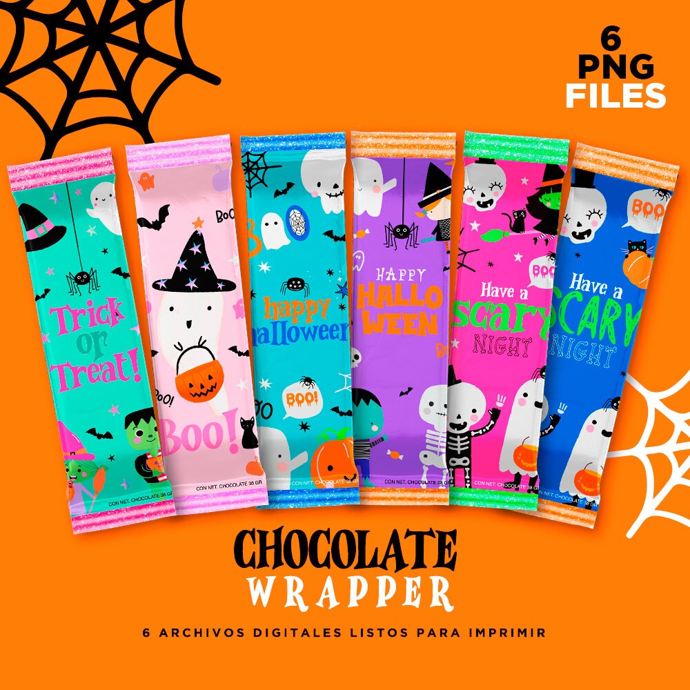 Halloween Chocolate Wrapper, Halloween Chocolate Wrapper, Candy Bar ...