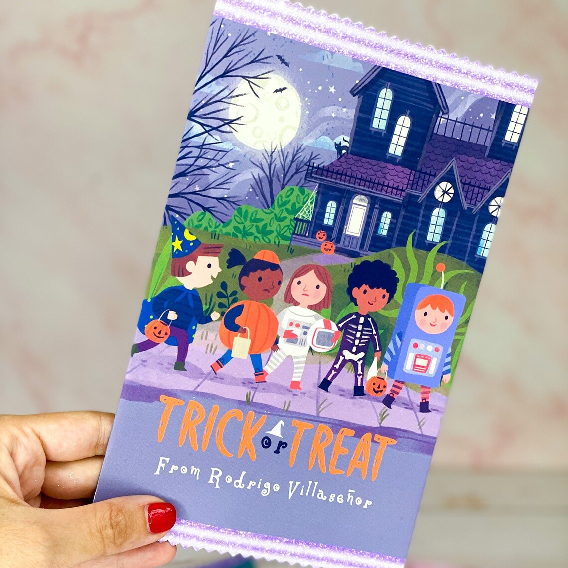 Halloween Printable Chip Bag Label Template, Pink Halloween Party ...