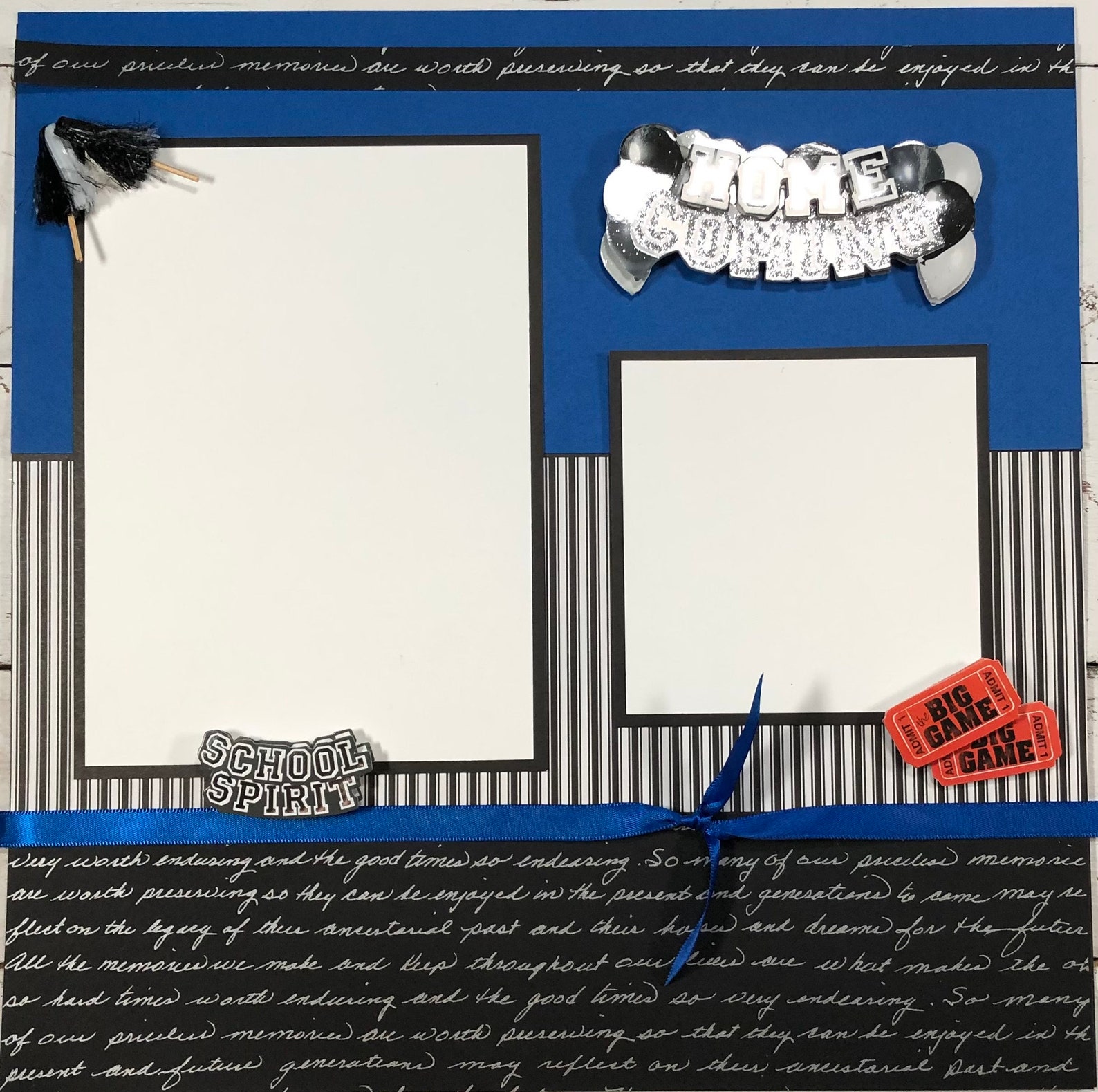 Homecoming 12x12 Scrapbook Layout Personalized Two Page - Etsy