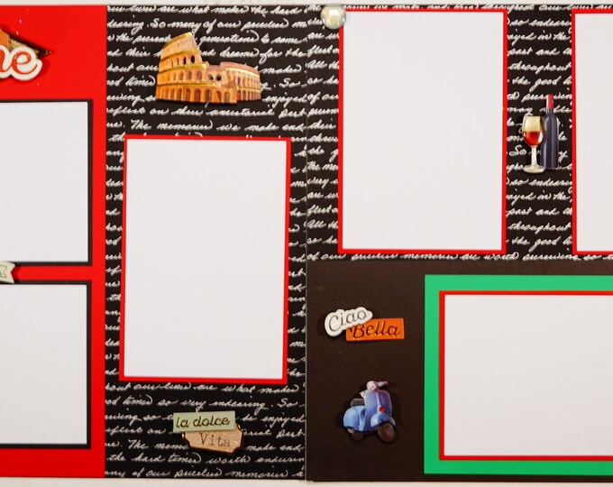 Rome 12x12 Scrapbook Layout - Two Page Layout - Premade Scrapbook Pages ...