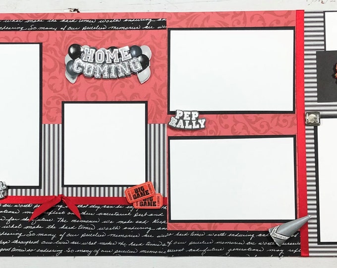 Homecoming 12x12 Scrapbook Layout - Personalized Two Page Layout - Etsy