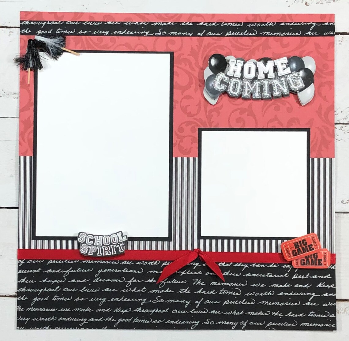 Homecoming 12x12 Scrapbook Layout Personalized Two Page - Etsy