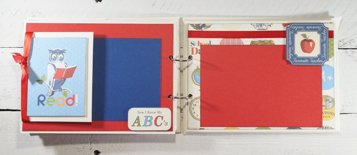 School 8x6 Premade Scrapbook Album - Etsy