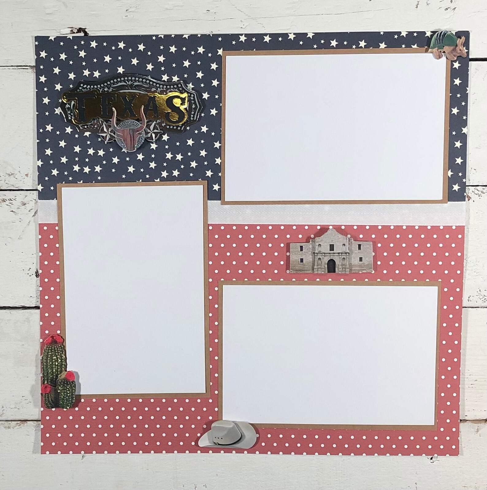 Texas 12x12 Scrapbook Layout Two Page Layout Premade | Etsy