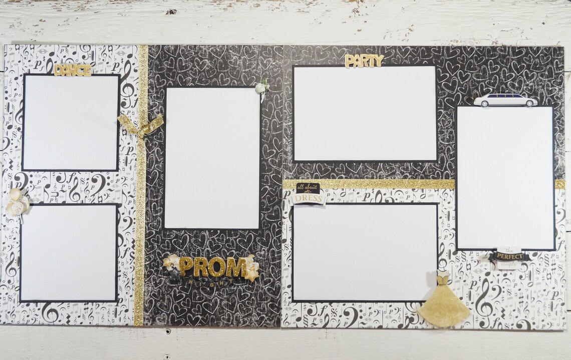 High School Prom 12x12 Scrapbook Layout Two Page Layout | Etsy