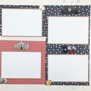 Texas 12x12 Scrapbook Layout Two Page Layout Premade Scrapbook Pages - Etsy
