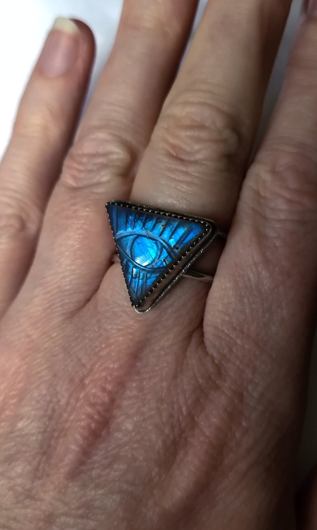 Third Eye Chakra Ring Blue Labradorite Ring Blue Labradorite Jewelry ...