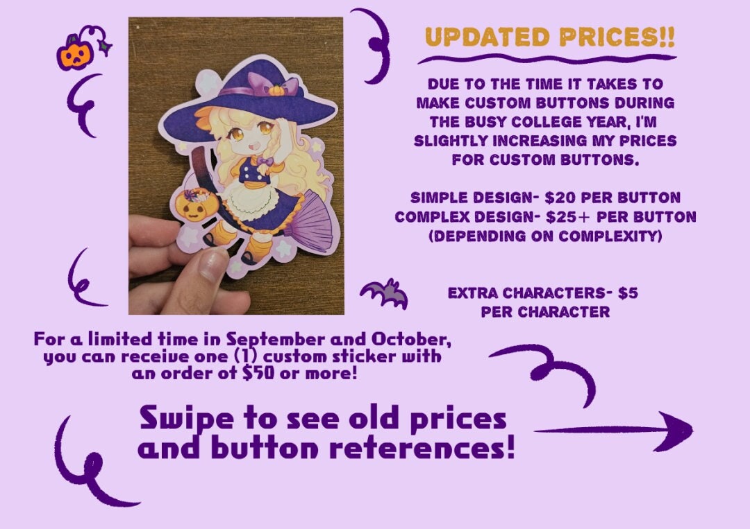 CUSTOM 2.25 Chibi Button Commissions - Etsy