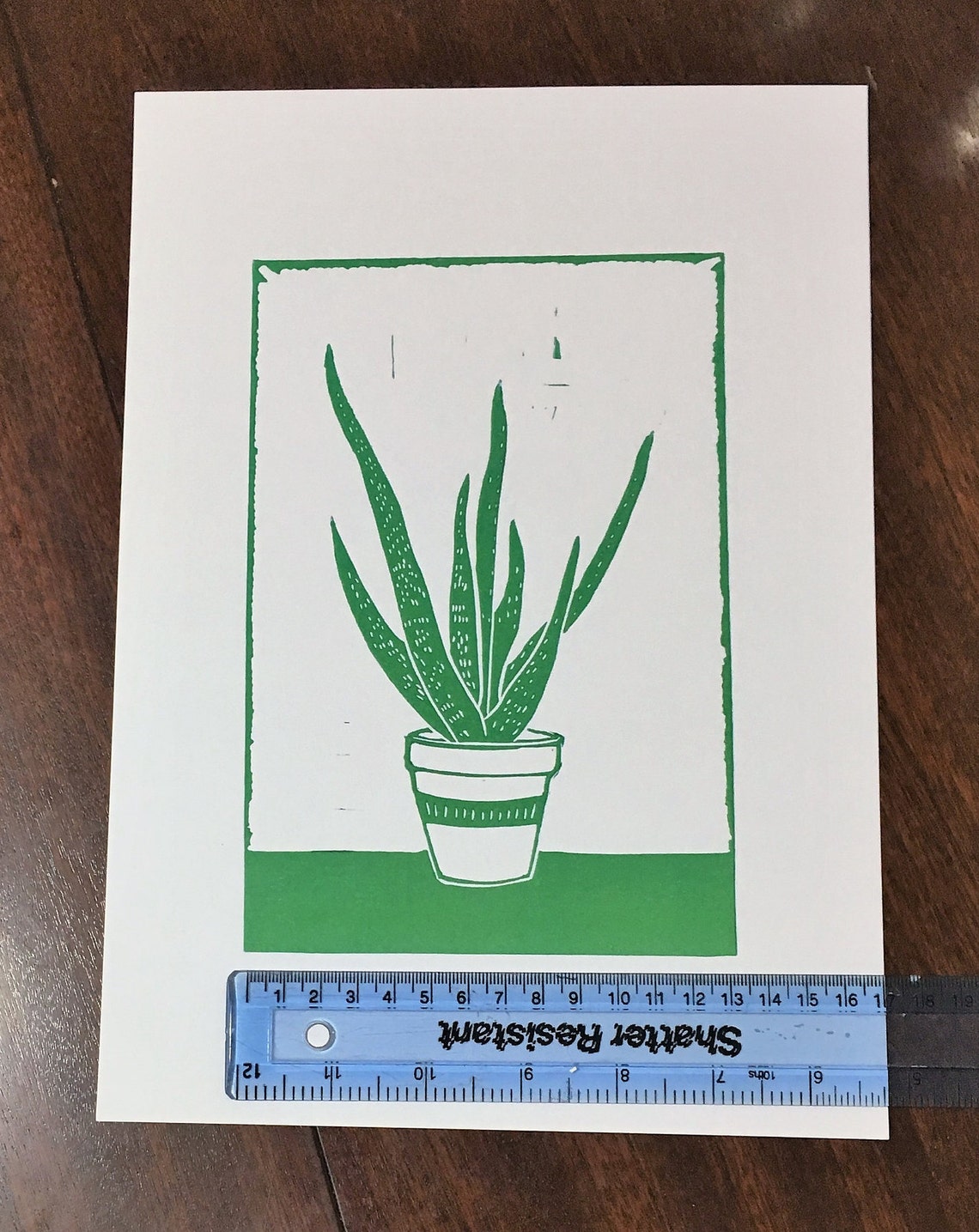 Aloe Vera Art Print - From an Original Lino Print - Etsy