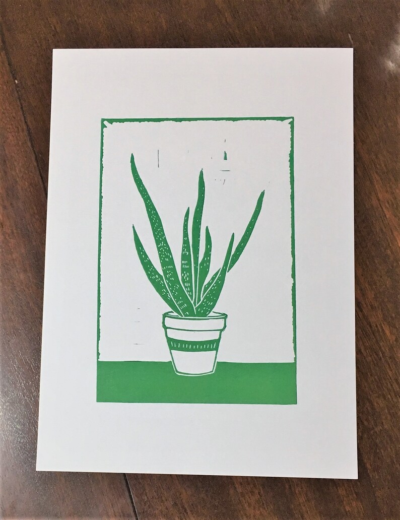 Aloe Vera Art Print - From an Original Lino Print - Etsy