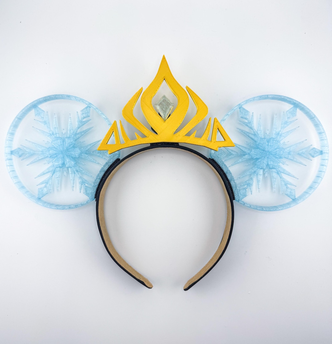 3D Glitter Ice Queen Mouse Ears | Elsa 3D Printed Ears | Frozen ...