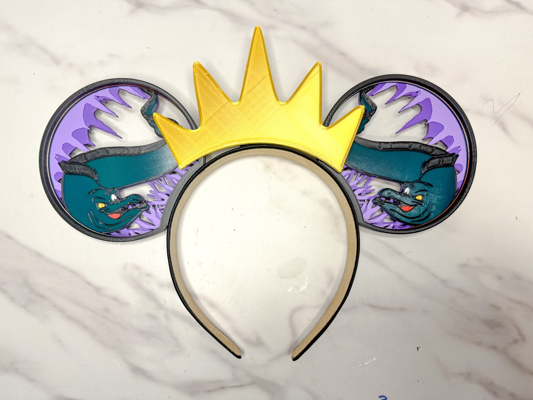 3D Evil Sea Witch Eels Ursula Mouse Ears | Interchangeable 3D Ears ...