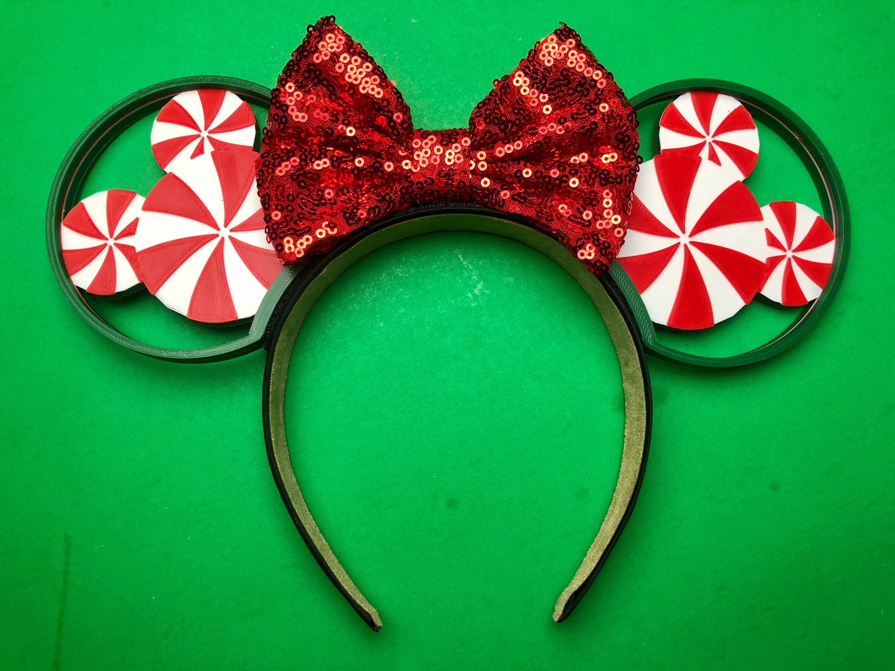 3D Peppermint Mouse Ears | 3D Mint Ears | 3D Christmas Ears ...