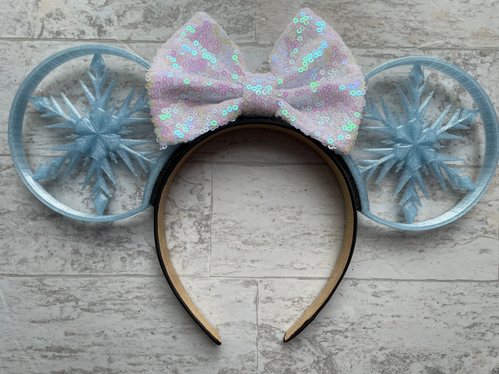 3D Glitter Ice Queen Mouse Ears | Elsa 3D Printed Ears | Frozen ...