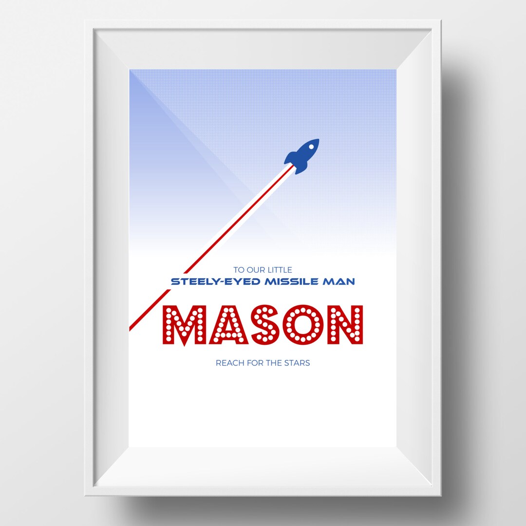 Mason Printable Personalised Nursery Decor Steely Eyed - Etsy