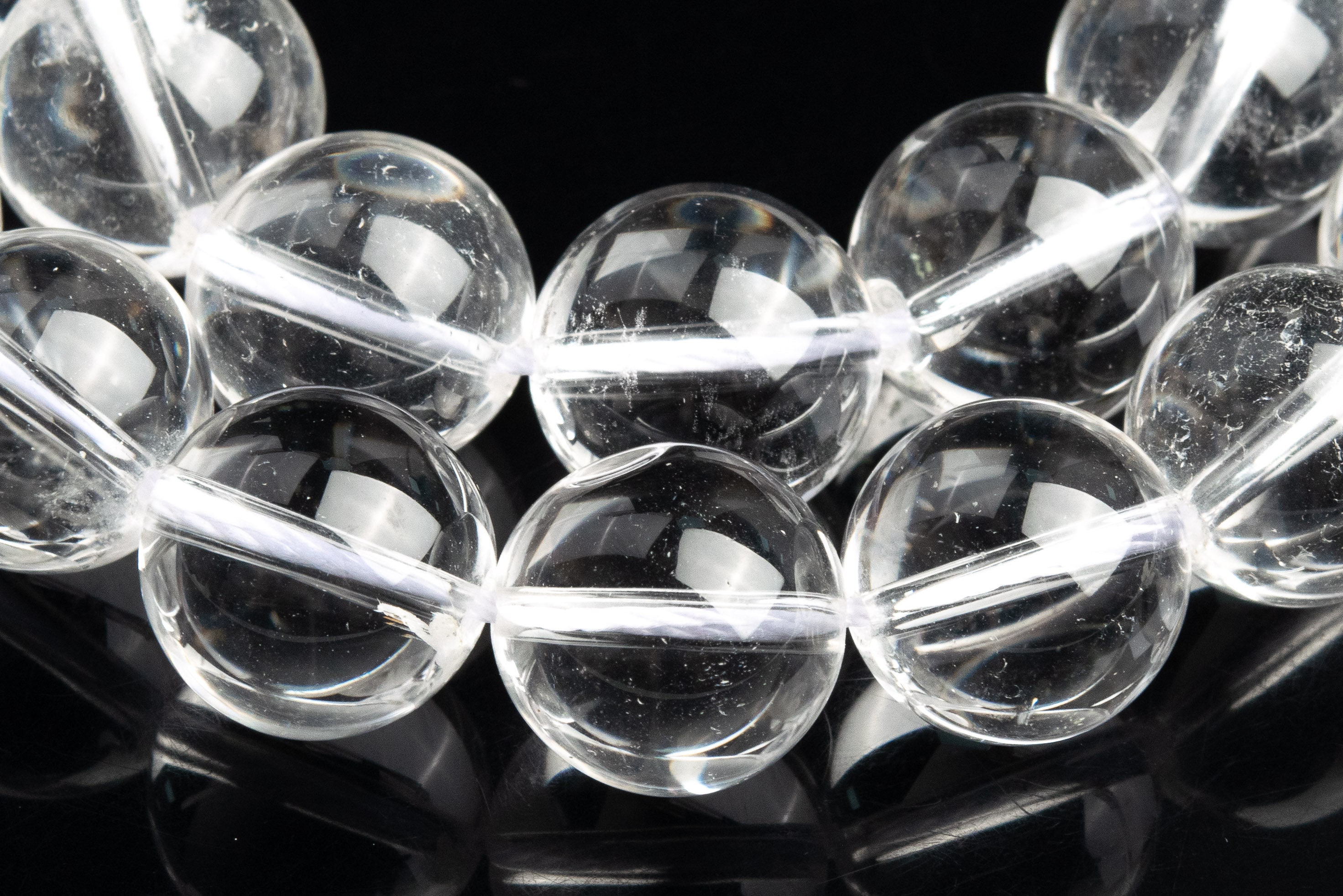 Genuine Natural Crystal Quartz Gemstone Beads 14MM Clear Round AA ...