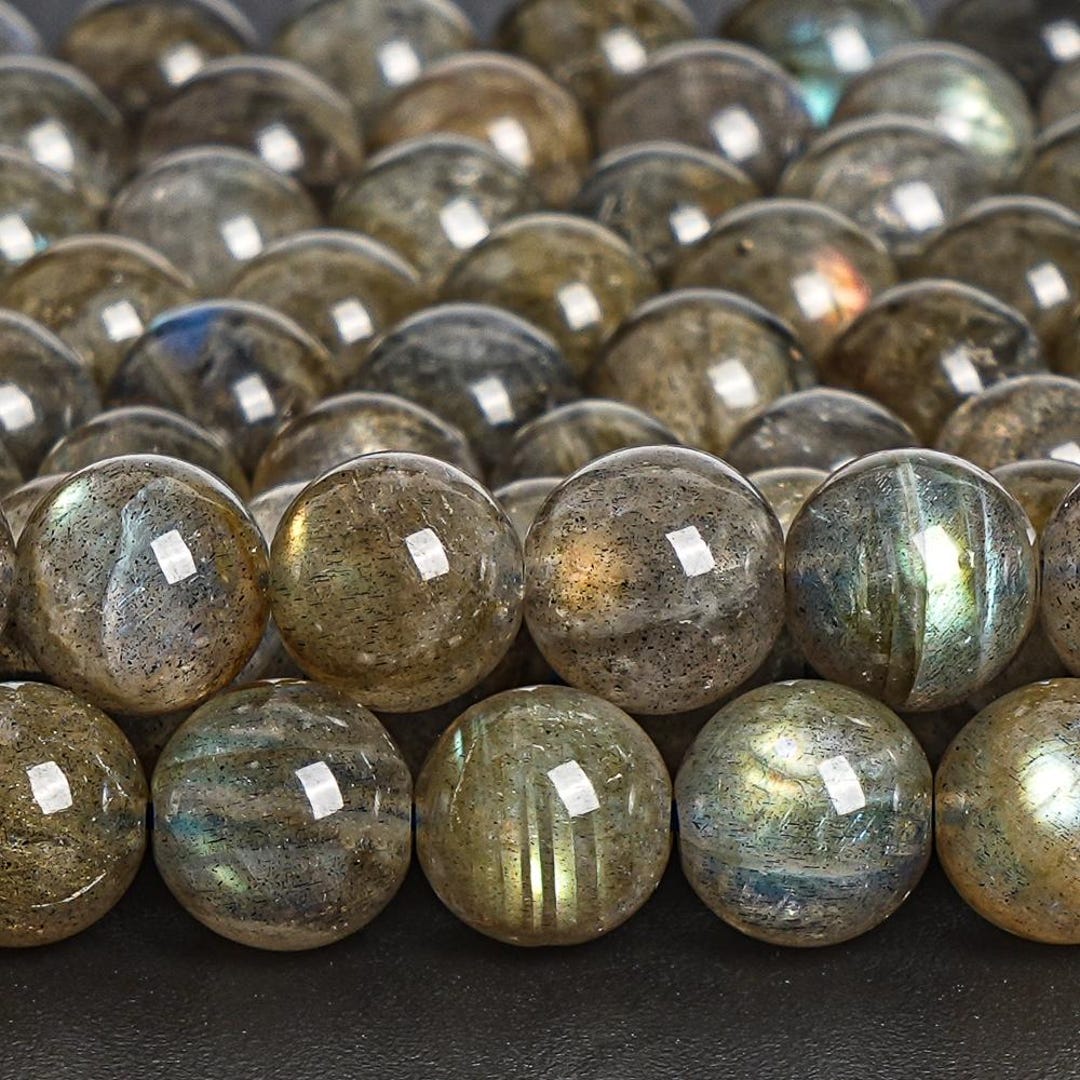 Genuine Natural Labradorite Gemstone Beads 7MM Translucent Brown Gray ...