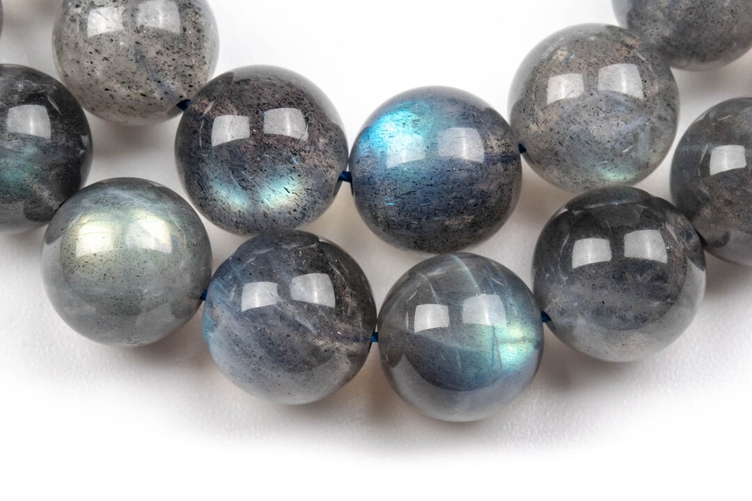 Genuine Natural Labradorite Gemstone Beads 9-10MM 10MM Rainbow Gray ...