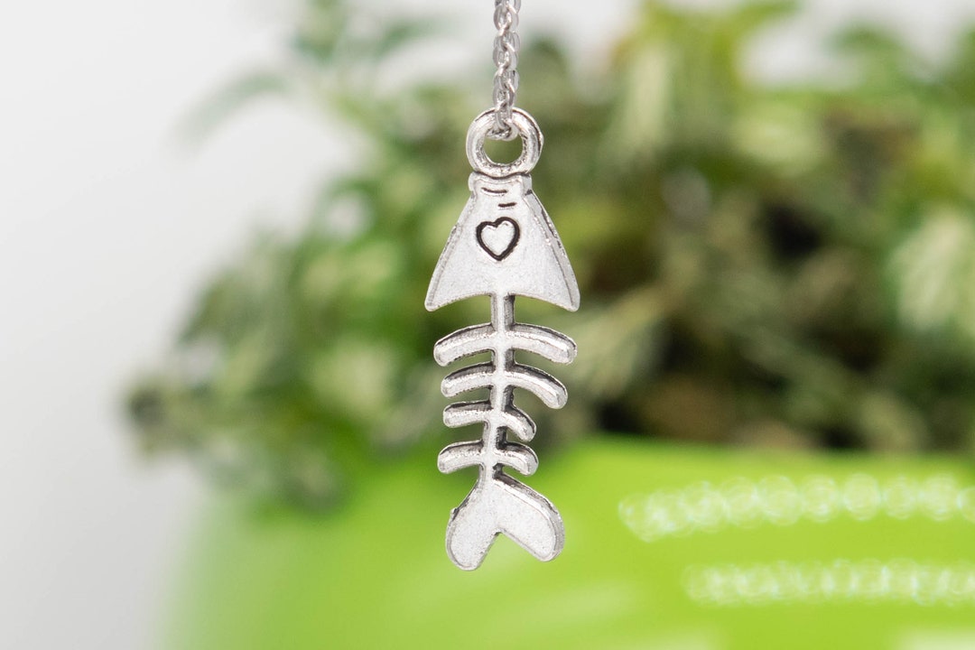 10 Pcs - 22x7x1mm Fish Bone Charm Antique Silver Tone Zinc Alloy Metal ...