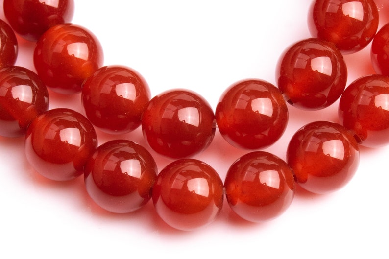 Genuine Natural Carnelian Gemstone Beads 6MM Red Round AAA Quality ...
