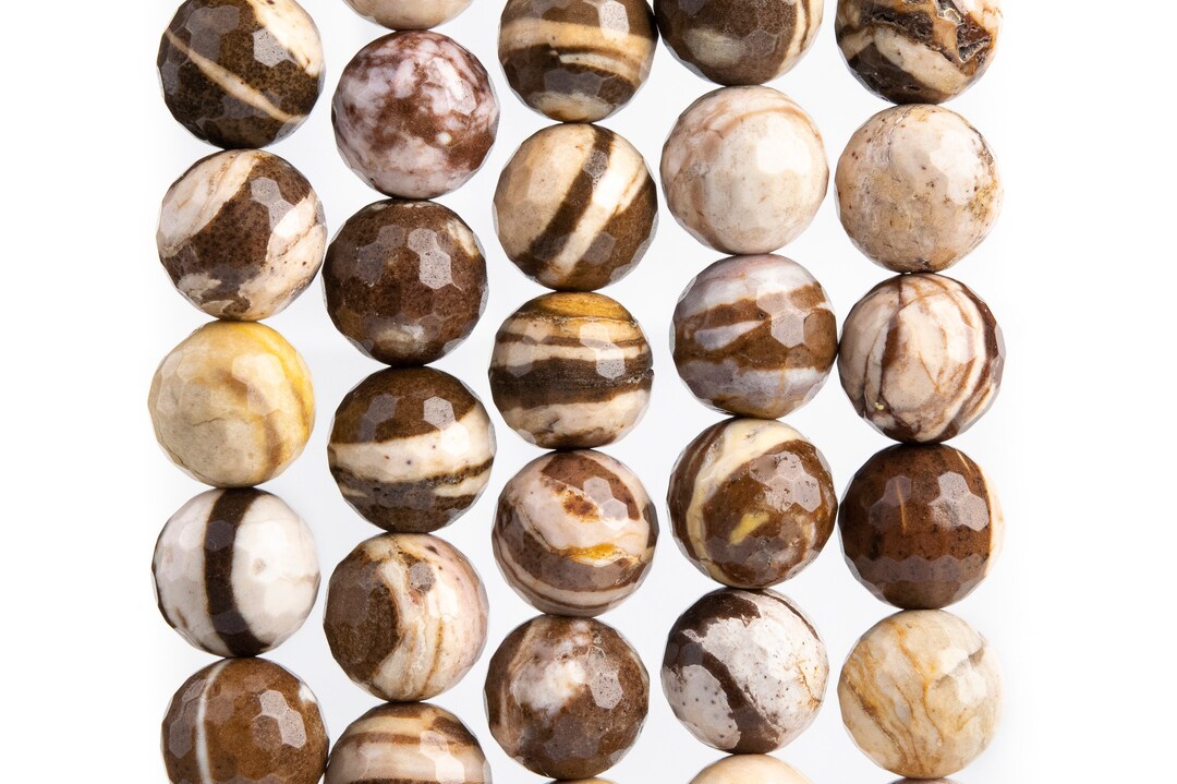 Genuine Natural Australia Zebra Jasper Gemstone Beads 12MM Brown Micro ...