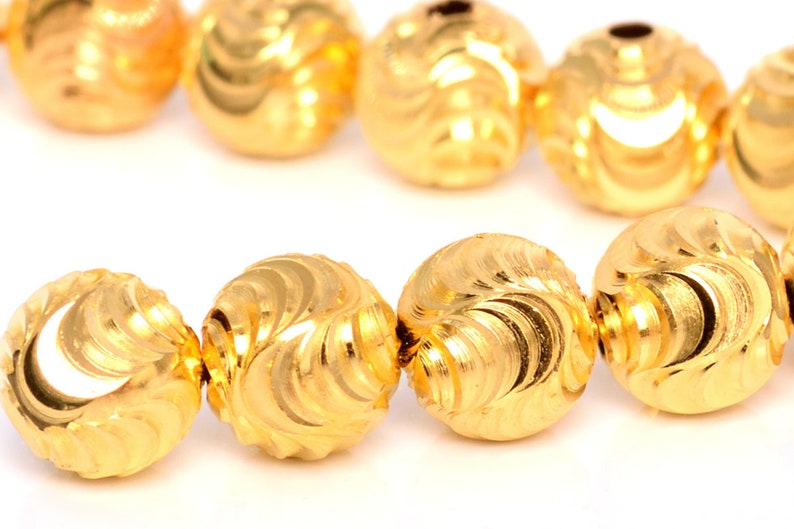 10 Pcs 8MM Gold Tone Round Spacer Beads for Jewelry Making | Etsy