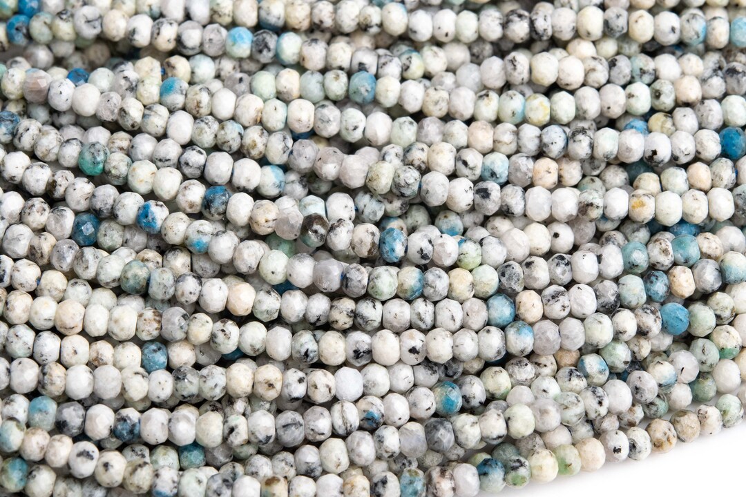 Genuine Natural Pakistan K2 Stone Gemstone Beads 3x2mm Blue Faceted ...