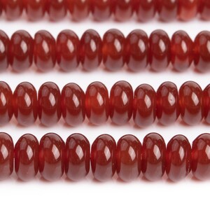 Genuine Natural Carnelian Gemstone Beads 8x4mm Deep Red Rondelle AAA ...