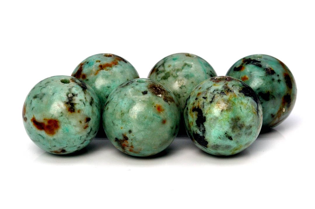 Genuine Natural African Turquoise Gemstone Beads 4MM Green Round AAA ...